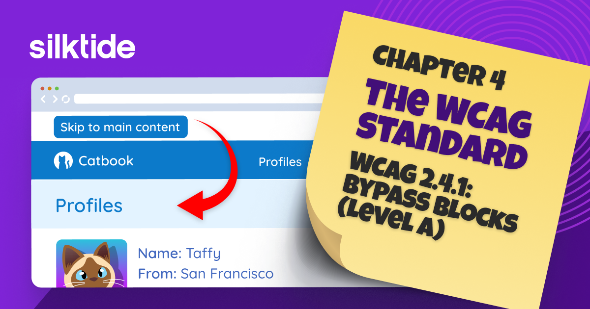 WCAG 2.4.1: Bypass blocks (Level A) - Silktide